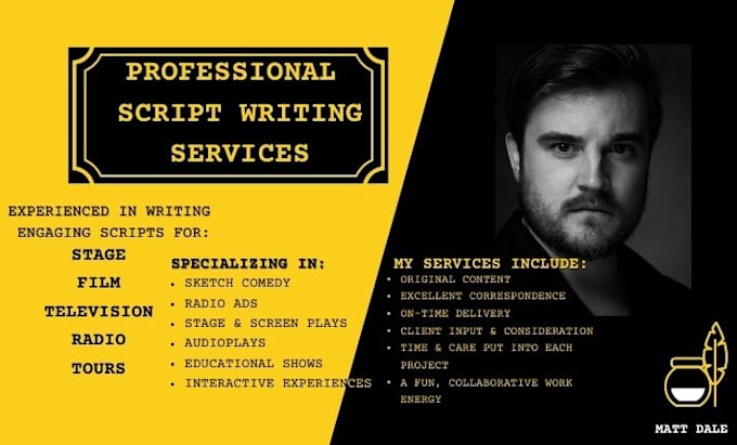 Write the perfect script for your project by Mrmattdale | Fiverr