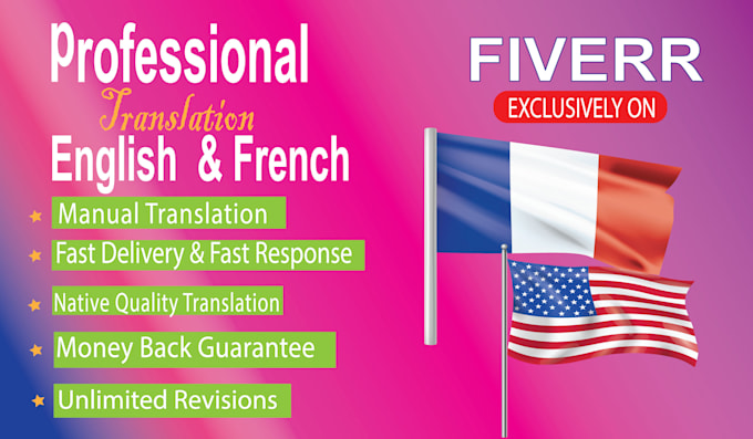 Translate english to french or translate french to english by Hannadaxx ...