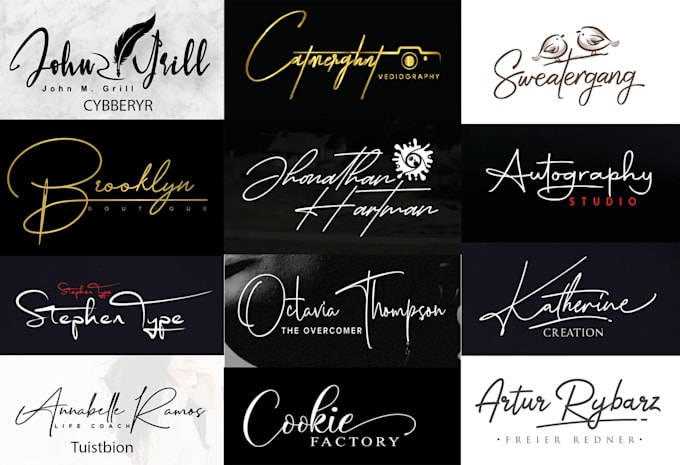 Do elegant cursive business signature logo design and branding kit by ...