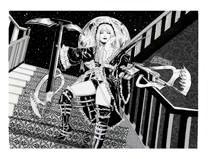 Draw manga in traditional media with ink by Dugalatti | Fiverr