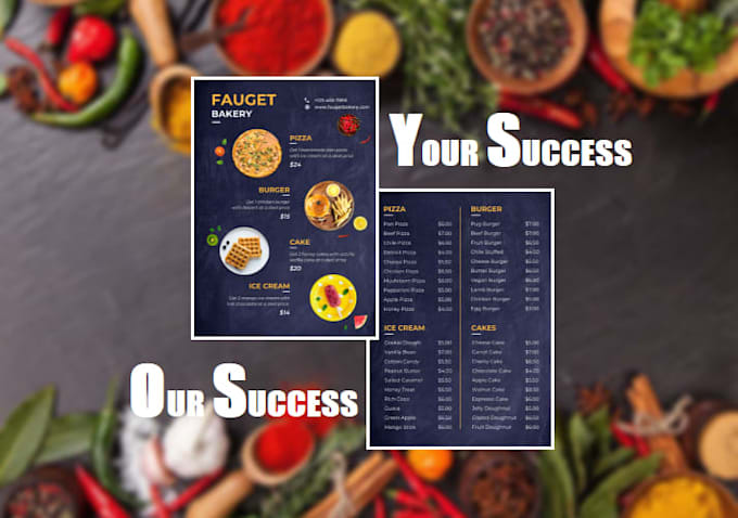 Design modern food menu restaurant menu card flyer brochure by Skyyware ...