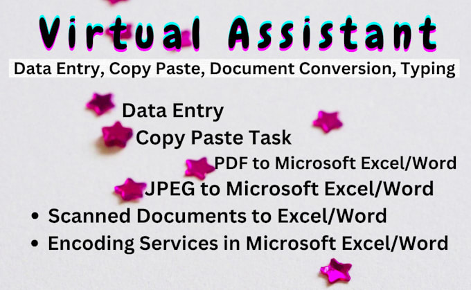 Do a typing job, copy paste, data entry, virtual assistant by Jahar888 | Fiverr