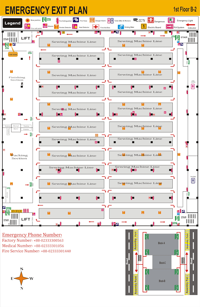 Design evacuation map for your workplace by Kamal_ctg | Fiverr