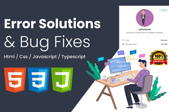 Be Frontend Web Developer Using Html Css Javascript Bootstrap By Sammtarar Fiverr