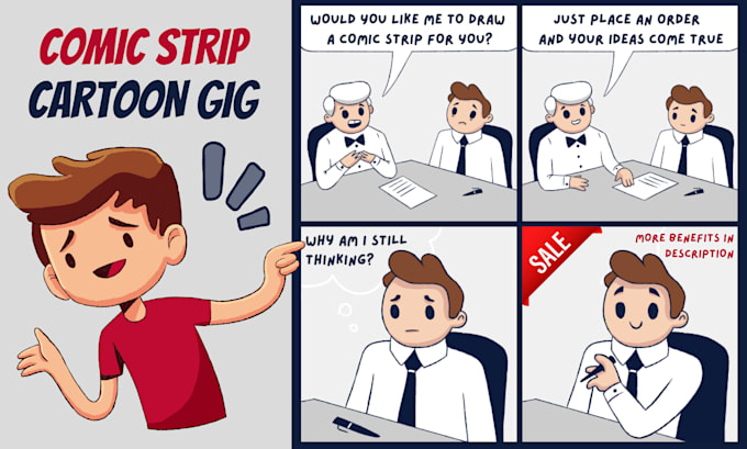 Draw a 4 panel color comic strip, educational comic or cartoon