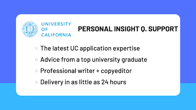 Edit your uc personal insight questions by Pei_tato | Fiverr