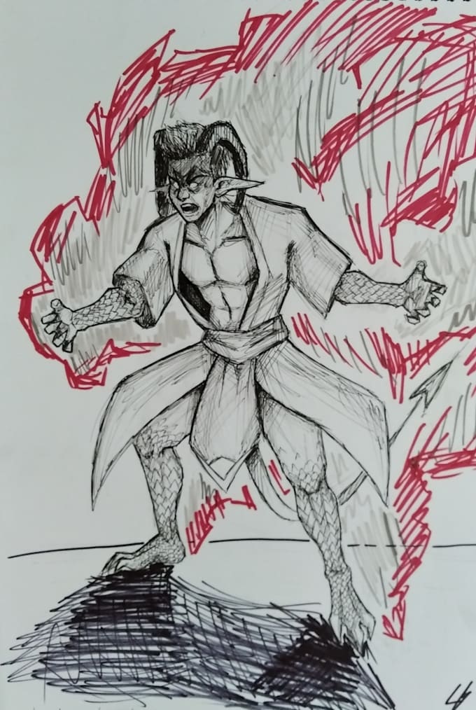 Do an ink character design by Lena_moonart | Fiverr