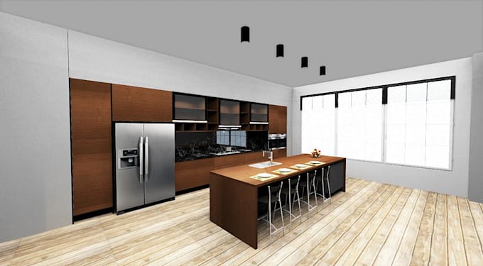 Design your kitchen 3d and 2d by kitchen draw and auto cad by ...