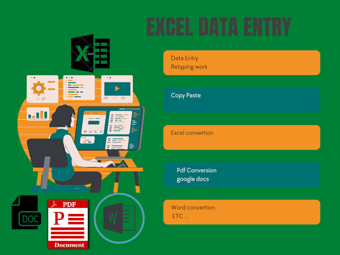 Do excel data entry pdf word excel convert etc by Shafiya131 | Fiverr
