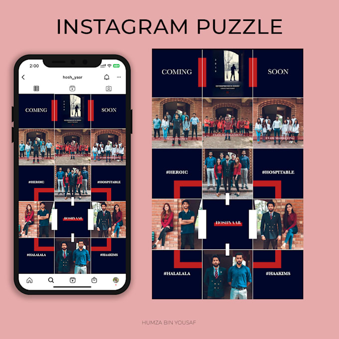 Make instagram grid connected style, carousel, puzzle by Humzabinyousuf ...