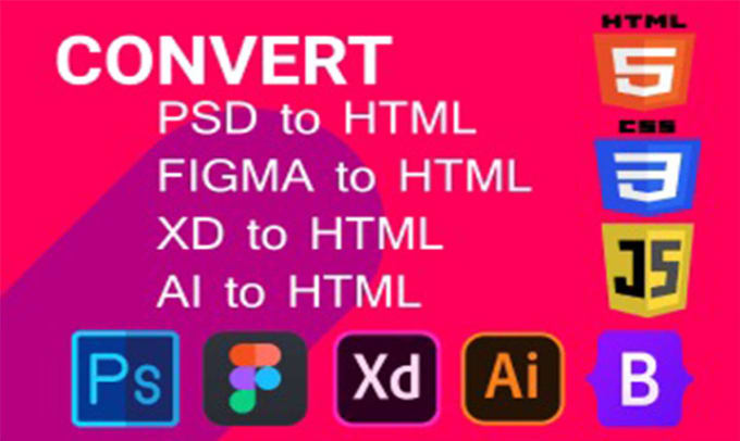 Convert Psd Figma And Xd To A Responsive Html Css By Abdiwahabali15 Fiverr