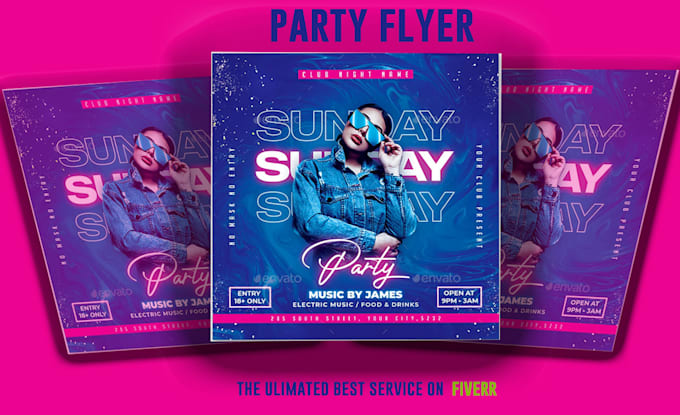 Design a unique perfect elegant party flyer design by Baushrasharyar ...