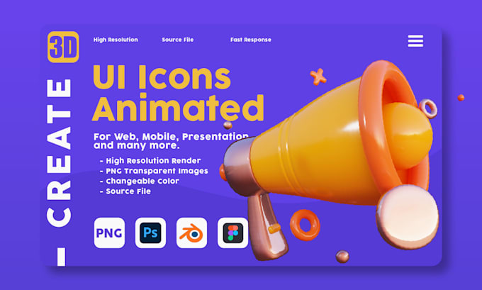 Create the best 3d icon animation by Mosyaifurrahman | Fiverr