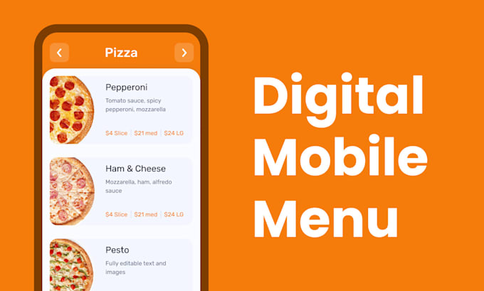 Design a digital mobile restaurant menu by Workinhead | Fiverr