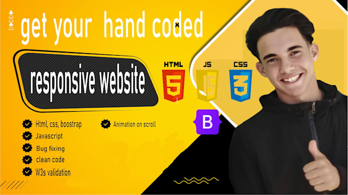 Code custom html, css and javascript for responsive website by Abdoelward | Fiverr