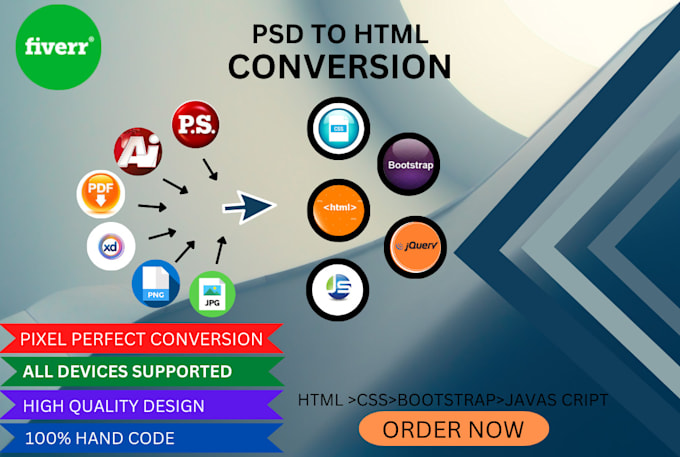 Convert psd,xd,figma to html,css responsive or wordpress by Sharmin147 ...