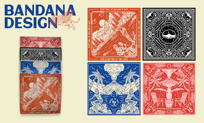 Create cool scarf bandana design for you by Folluther | Fiverr