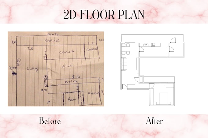 Convert your drawings to 2d cad floor plan by Denygg | Fiverr