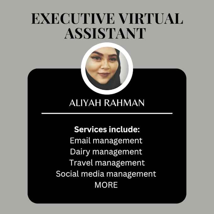 Be your professional virtual assistant by Aliyahsr | Fiverr