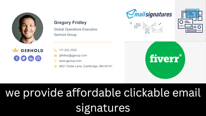 Create clickable email signatures for you by Ahsannaseem000 | Fiverr