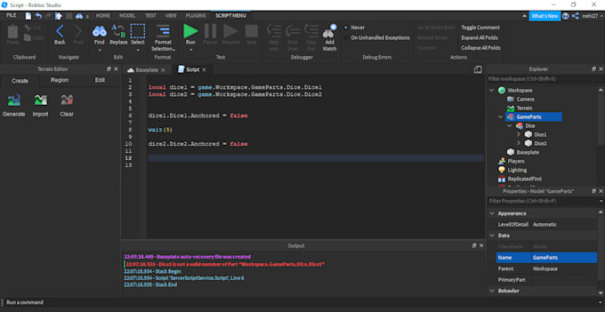 Help you fixing your bug on roblox studio by Yayacool974 | Fiverr