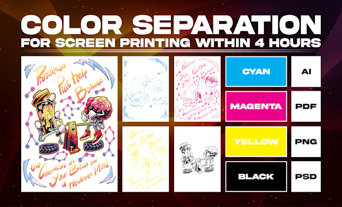 Do spot, cmyk, and simulated process color separation for screen ...