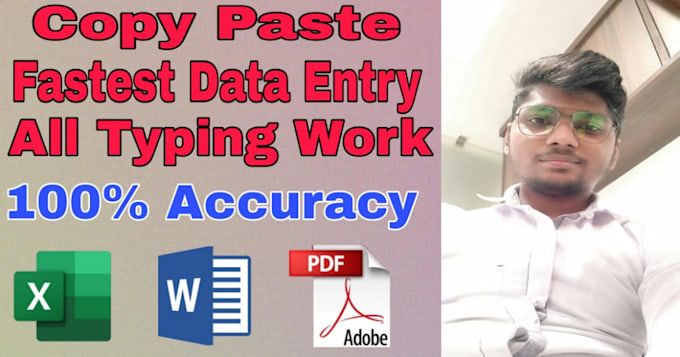 Data entry, copy paste, typing tasks, excel work by Amarmourya000 | Fiverr