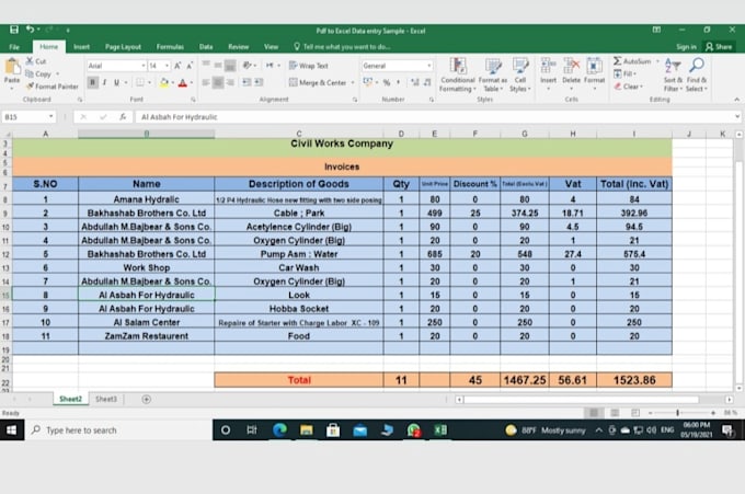 Do data entry work, pdf to excel work, data scraping, data conversion, product l by ...