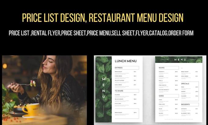 Do price list design, restaurant menu list, rate list and price menu by ...