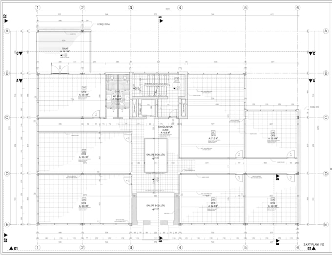 Draw architectural 2d floor plan, view, section by Seda_sayan | Fiverr