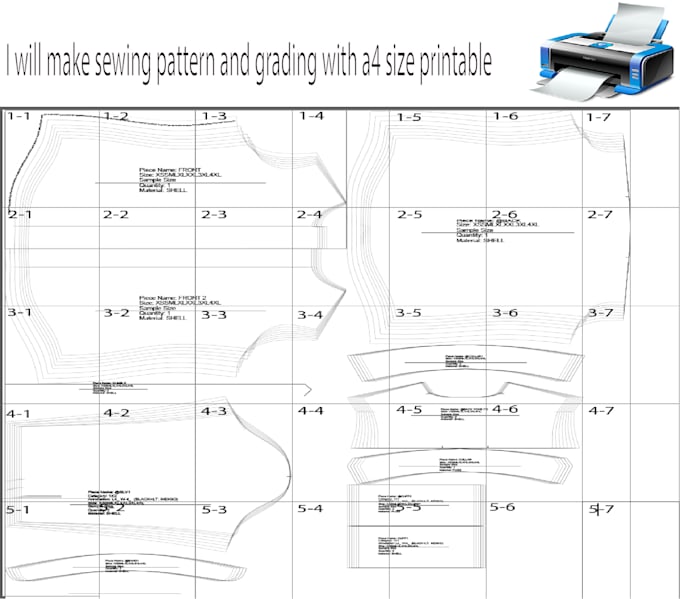 Make sewing pattern, pattern grading and tech pack by Caddesigner1210 | Fiverr
