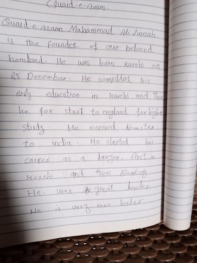 Write notes with neat and clean handwriting by Zabikhan684 | Fiverr