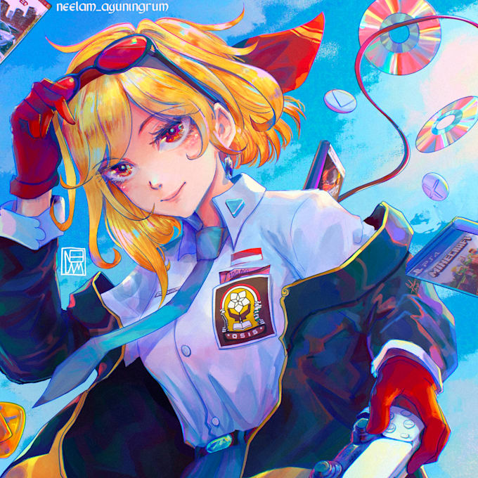 Colorful anime style digital art by Izzycrown | Fiverr