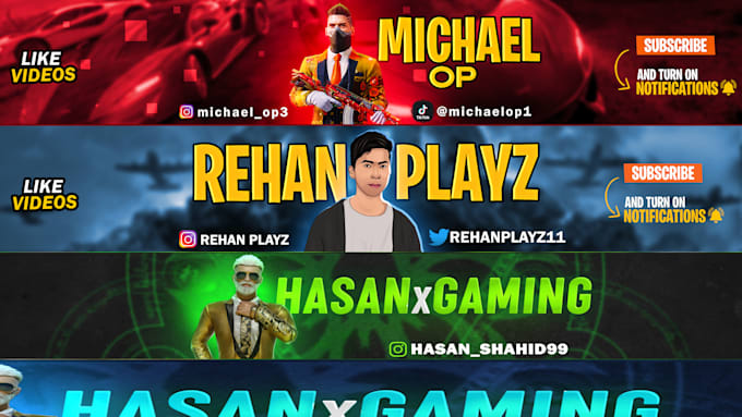Design an outstanding youtube banner,gaming banner by Haseebdesignero ...