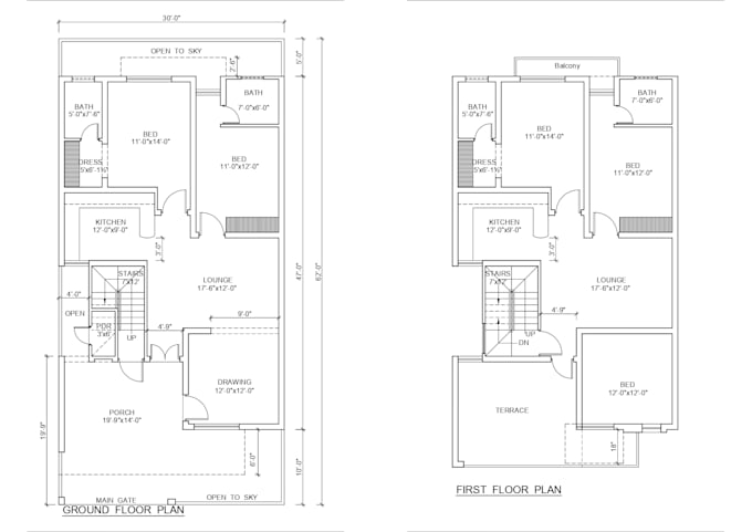 Design architectural floor plans using autocad by Farhanullah5772 | Fiverr