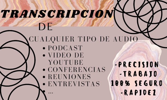 Transcription in spanish of audio by Anyelina_castel | Fiverr