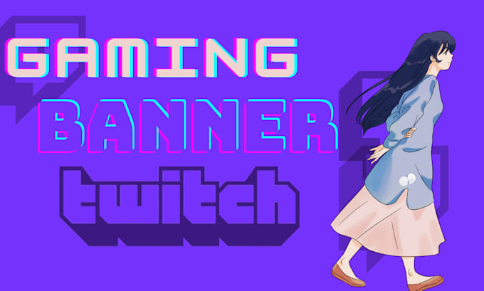 Design custom anime gaming banner and logo for twitch, twitter, youtube ...