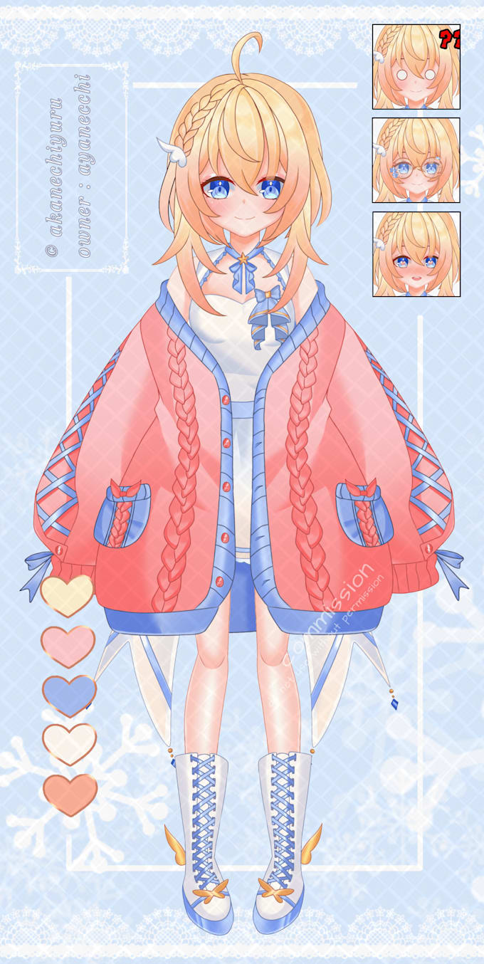 Draw vtuber pngtuber in anime style cheap by Akanechiyuru | Fiverr