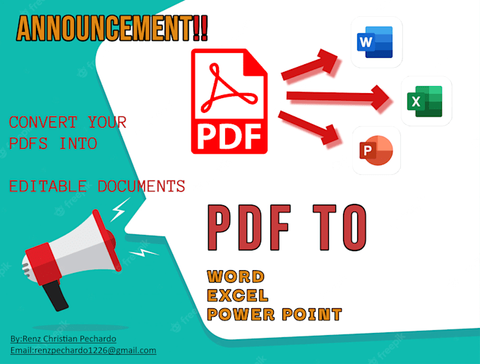 Convert your pdf files into word, excel and power point format by ...