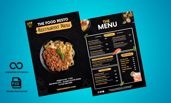 Do flyer menu design, restaurant menu, food menu, pricelist by Anexpert ...