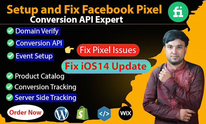 Fix facebook pixel shopify, ios 14 update and conversion api by Mhs_ads_pro | Fiverr