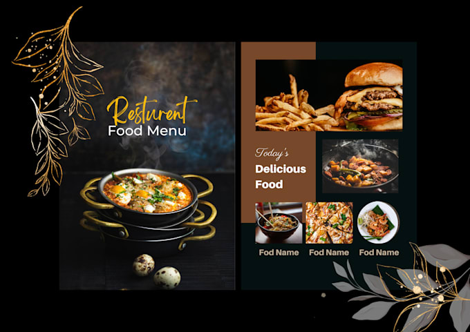 Do menu design, food menu, restaurant menu, fast food menu by Skillshujabad | Fiverr