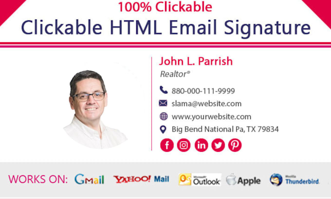 Create professional clickable html email signature by Abdulkuddus01 ...