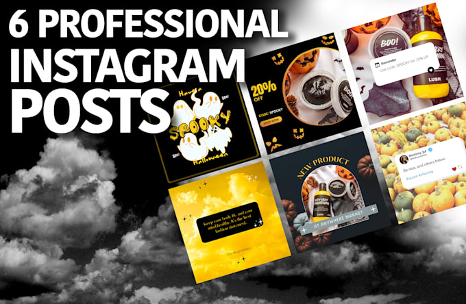 Create 6 halloween themed posts for instagram by Bambixau | Fiverr