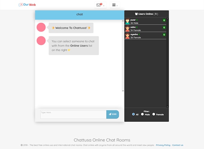 Develop a awesome one to one stranger chat web by Rind50 | Fiverr