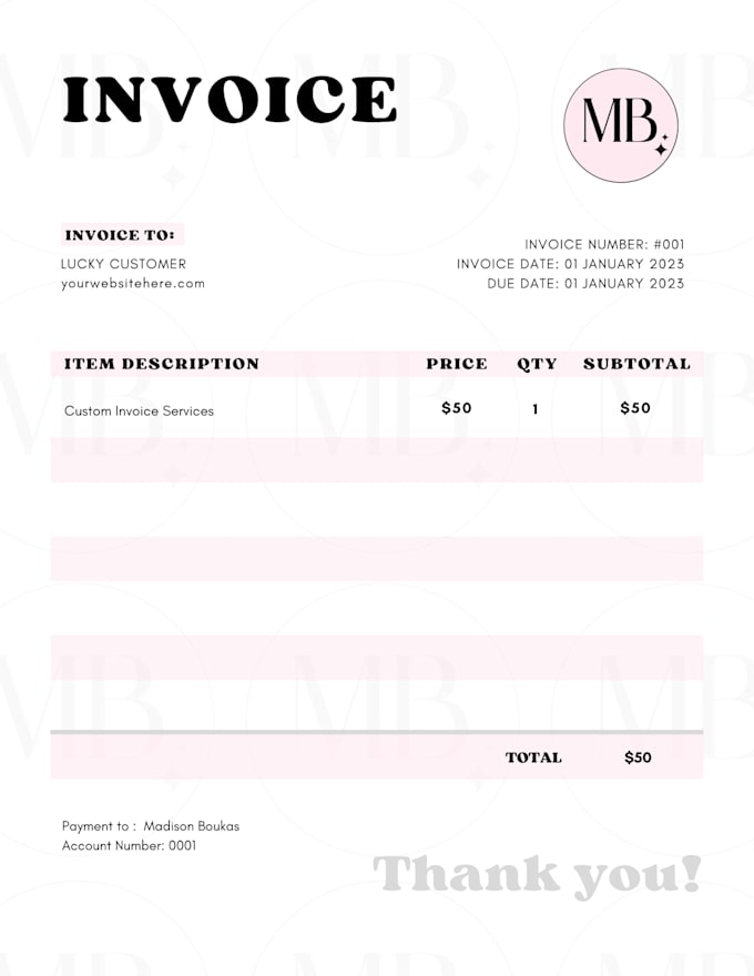 Create a beautiful customizable invoice for your business by ...