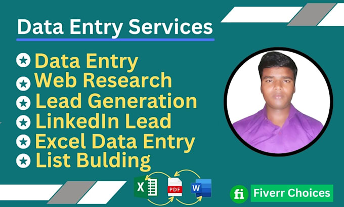 Do accurate excel data entry, web research, web scraping, and copy paste by Badshakhan24 | Fiverr
