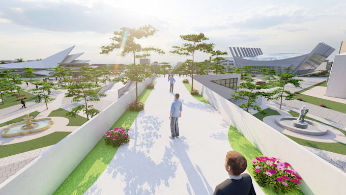 Make a realistic 3d render, drawing on autocad and edit with photoshop ...