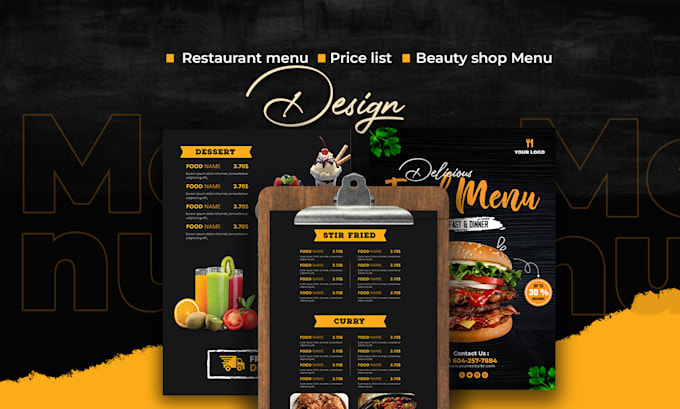 Restaurant menu card, menu price list, food flyer or catalog design by ...