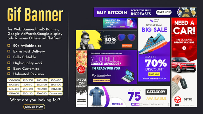 Do animated gif banners, web banners, display ads, and google adwords ...